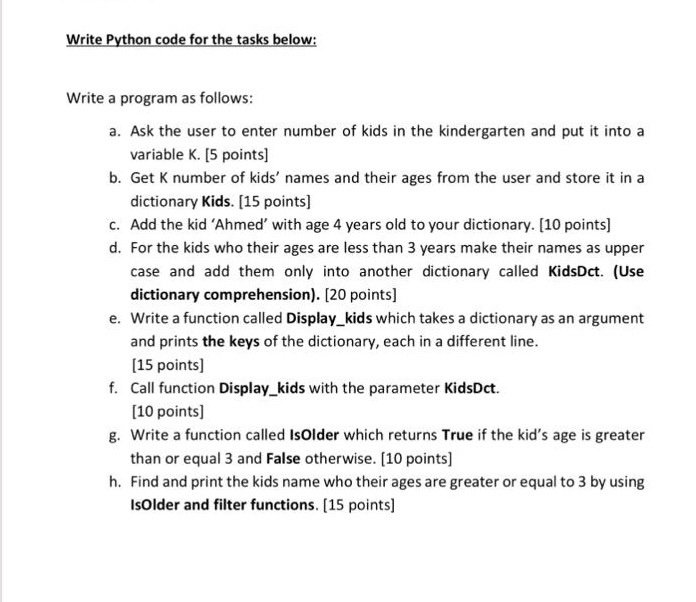 Solved Write Python Code For The Tasks Below Write A 8693