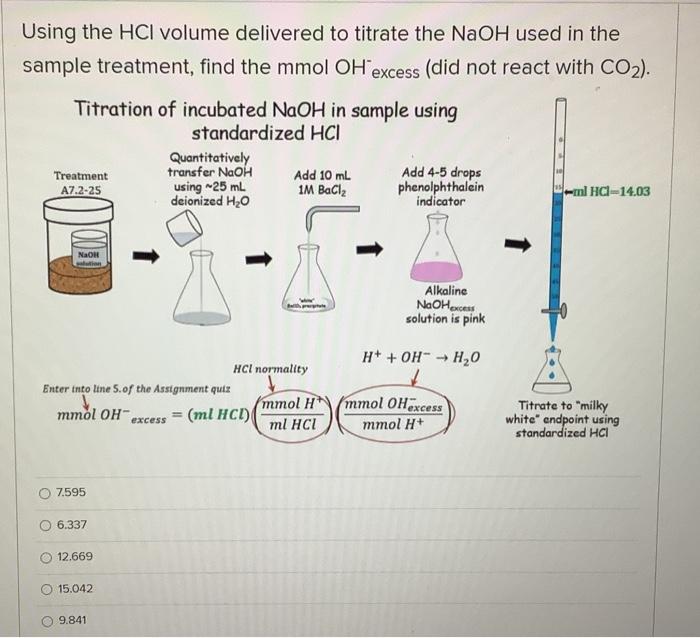 Solved Using the HCl volume delivered to titrate the NaOH | Chegg.com