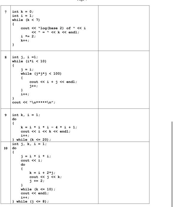 Solved 4. (30 pts) For each part below, show the output | Chegg.com