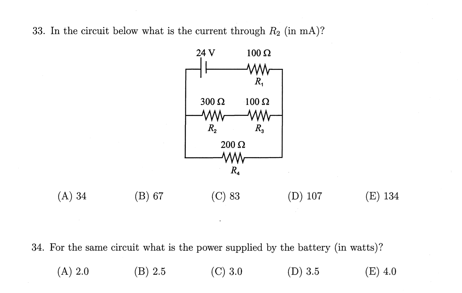 Solved In the circuit below what is the current through | Chegg.com