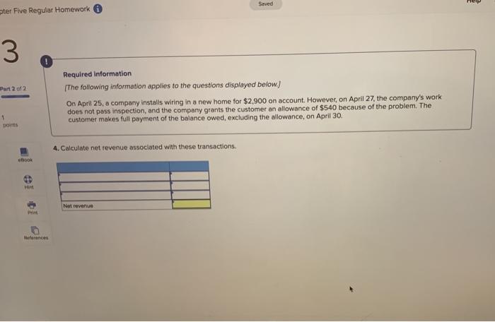 Solved Saved HOP pter Five Regular Homework 3 Part 2 of 2 | Chegg.com Solved Saved HOP pter Five Regular Homework 3 Part 2 of 2 | Chegg.com