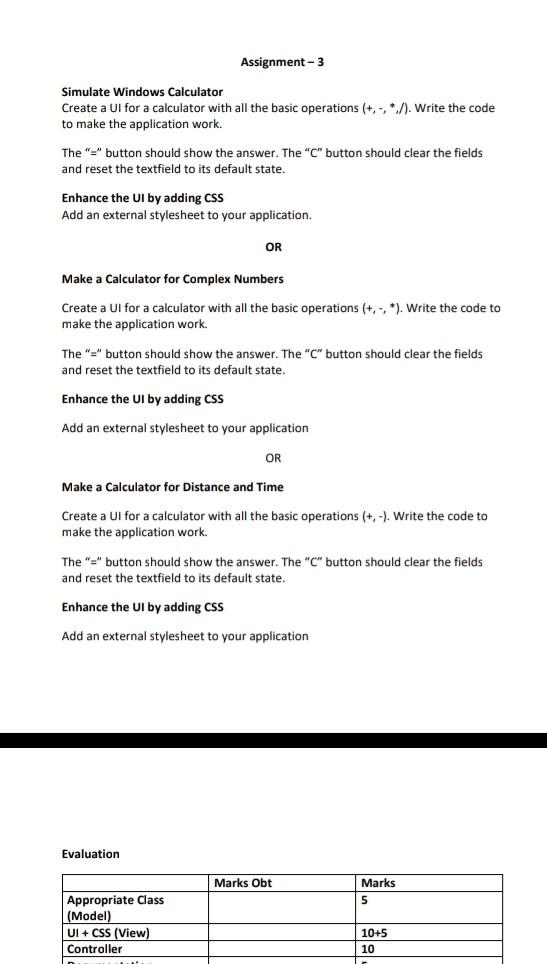 Solved Assignment-3 Simulate Windows Calculator Create a UI | Chegg.com
