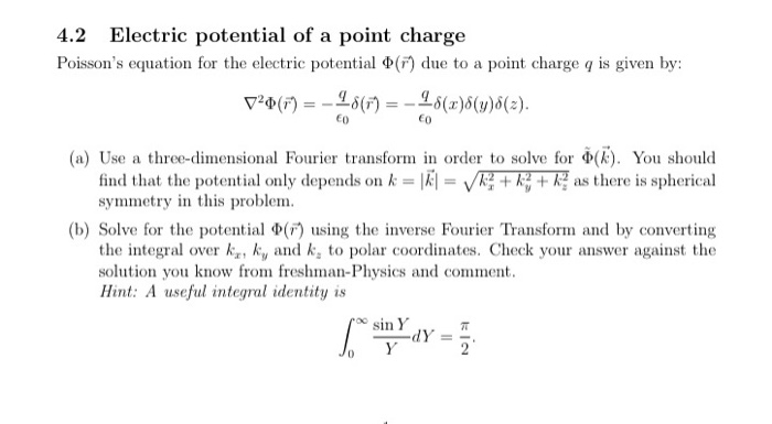 Solved Electric potential of a point charge Poisson's | Chegg.com