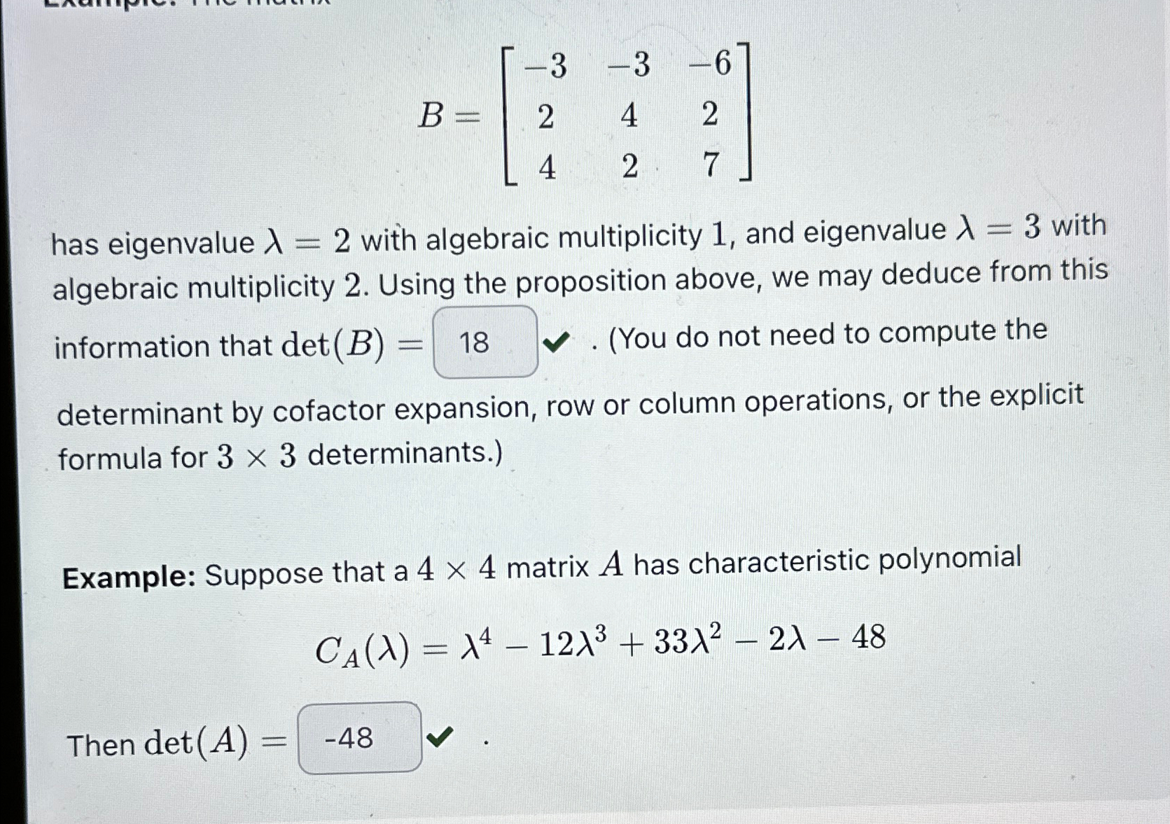 Solved B=[-3-3-6242427]has eigenvalue λ=2 ﻿with algebraic | Chegg.com