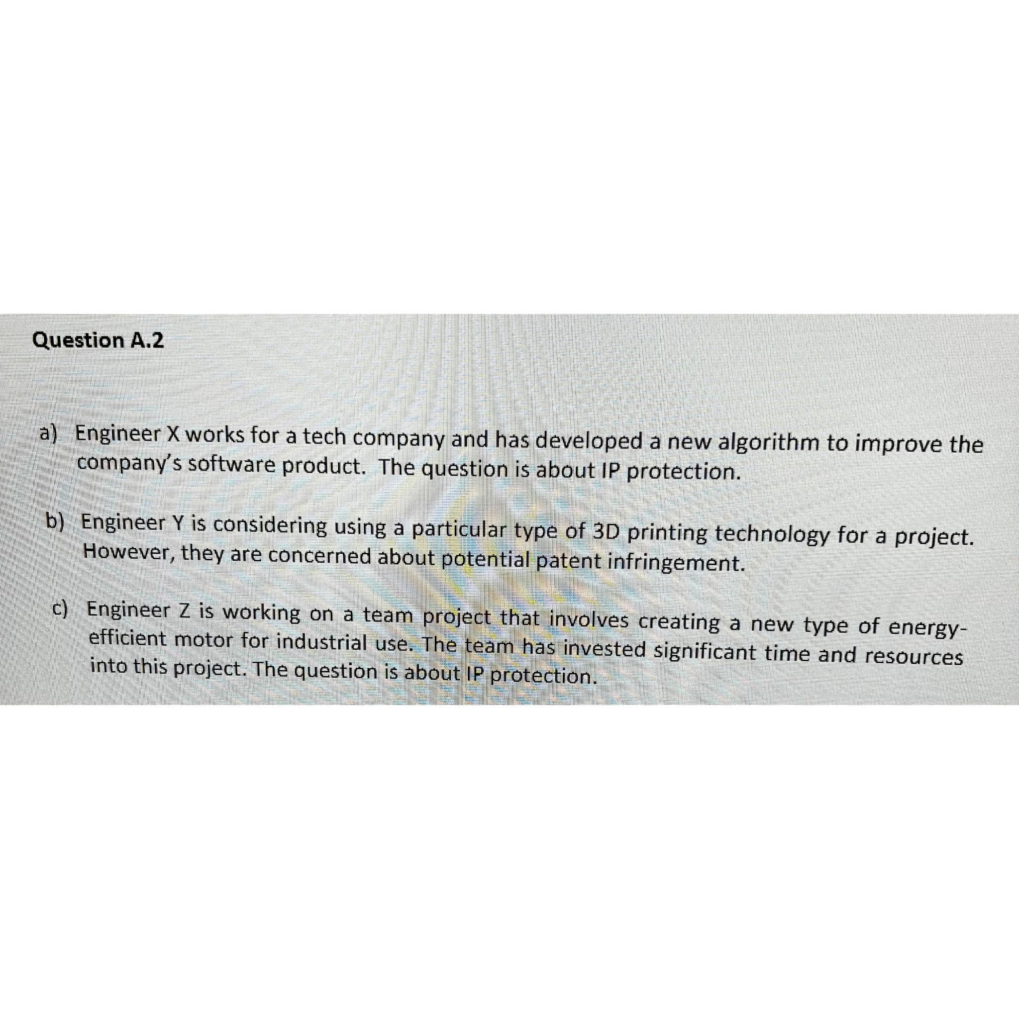 Solved Question A. 2a) ﻿Engineer x ﻿works for a tech company | Chegg.com
