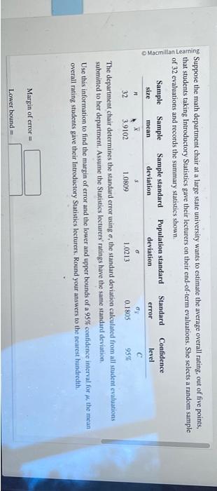 Solved Suppose the math department chair at a large state | Chegg.com