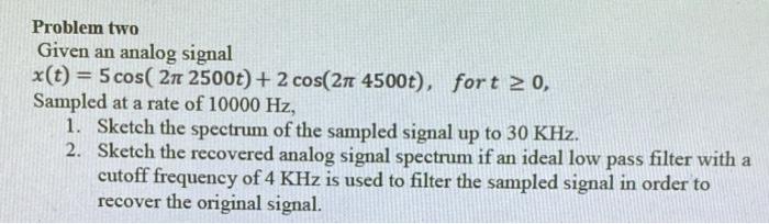 Solved Problem one A. If the analog signal to be quantized | Chegg.com