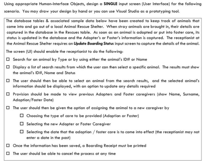 Using appropriate Human-Interface Objects, design a | Chegg.com