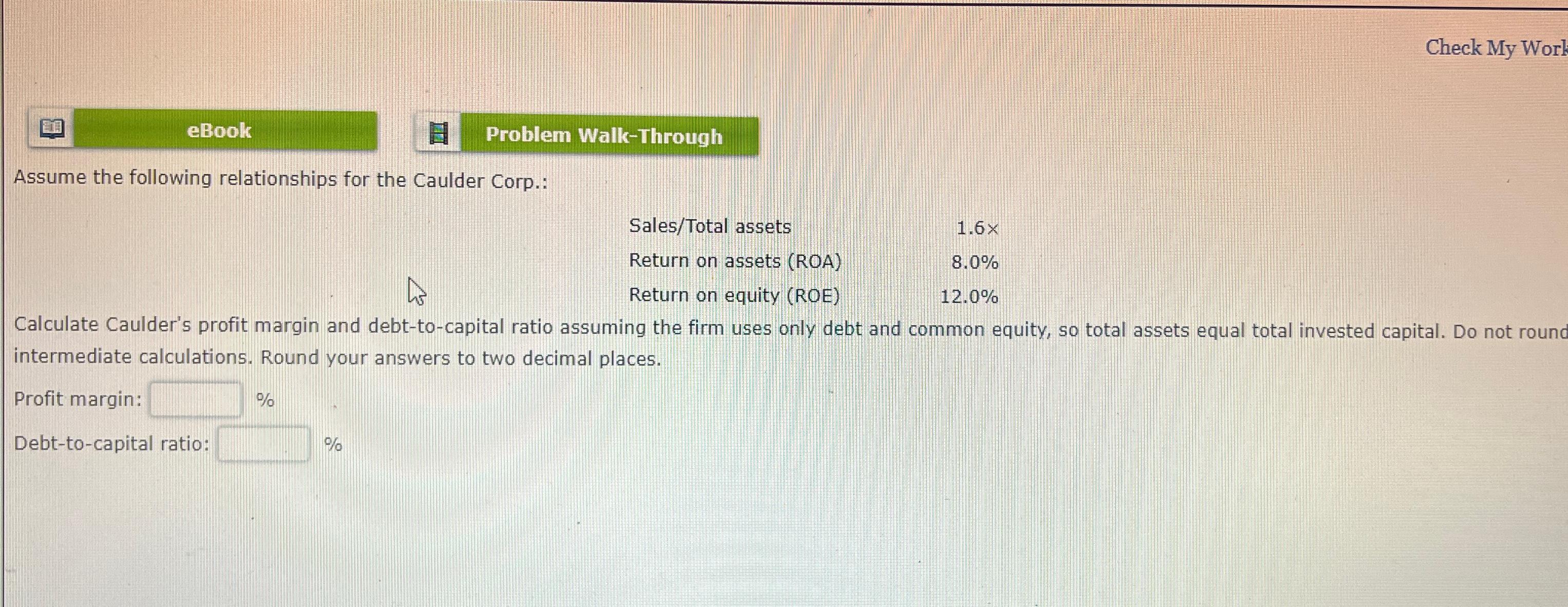 Solved Check My WorleBookProblem Walk-ThroughAssume the | Chegg.com