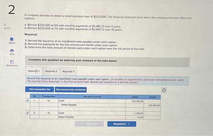 A company decides to obtain a small-business loan of | Chegg.com