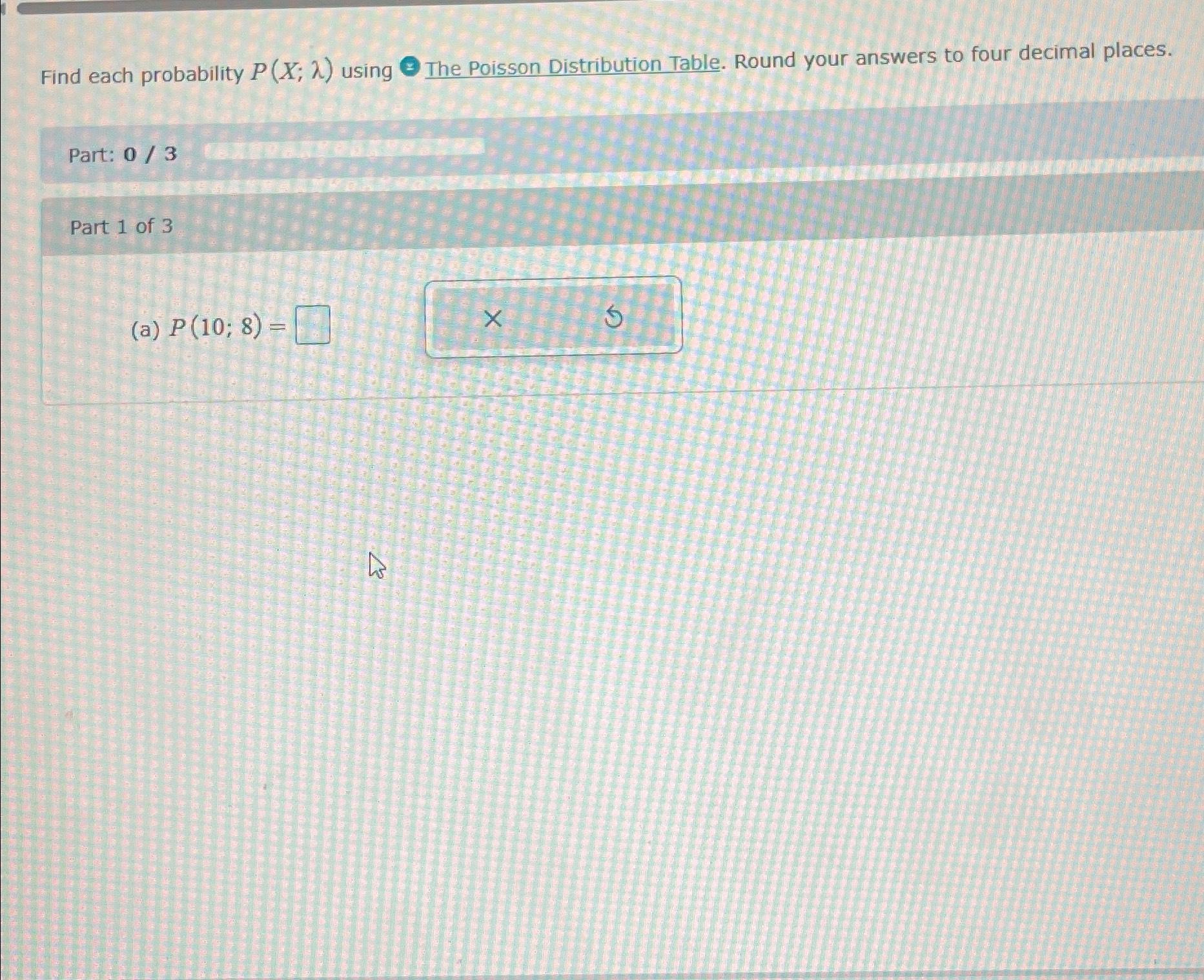 Solved Find each probability P(x;λ) ﻿using 9 ﻿The Poisson | Chegg.com