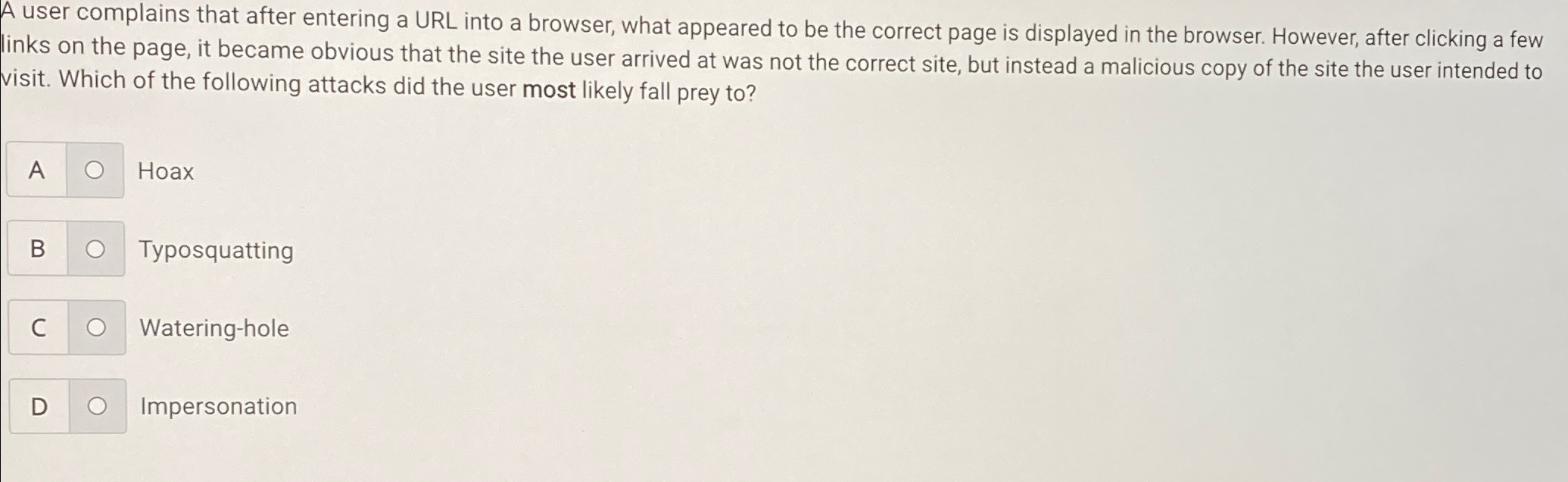 Solved A user complains that after entering a URL into a | Chegg.com