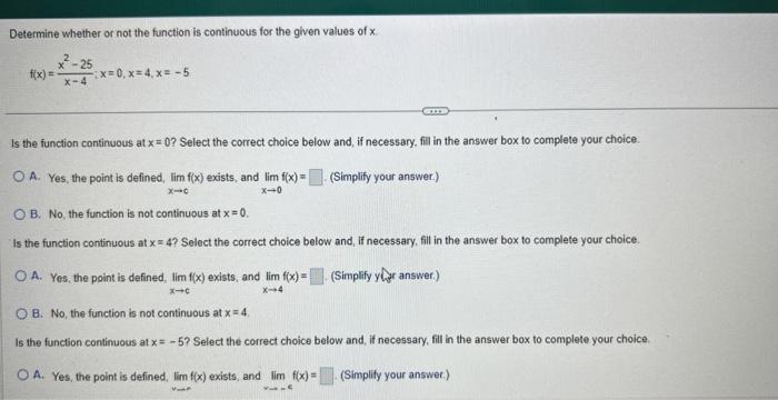 Solved Determine whether or not the function is continuous | Chegg.com
