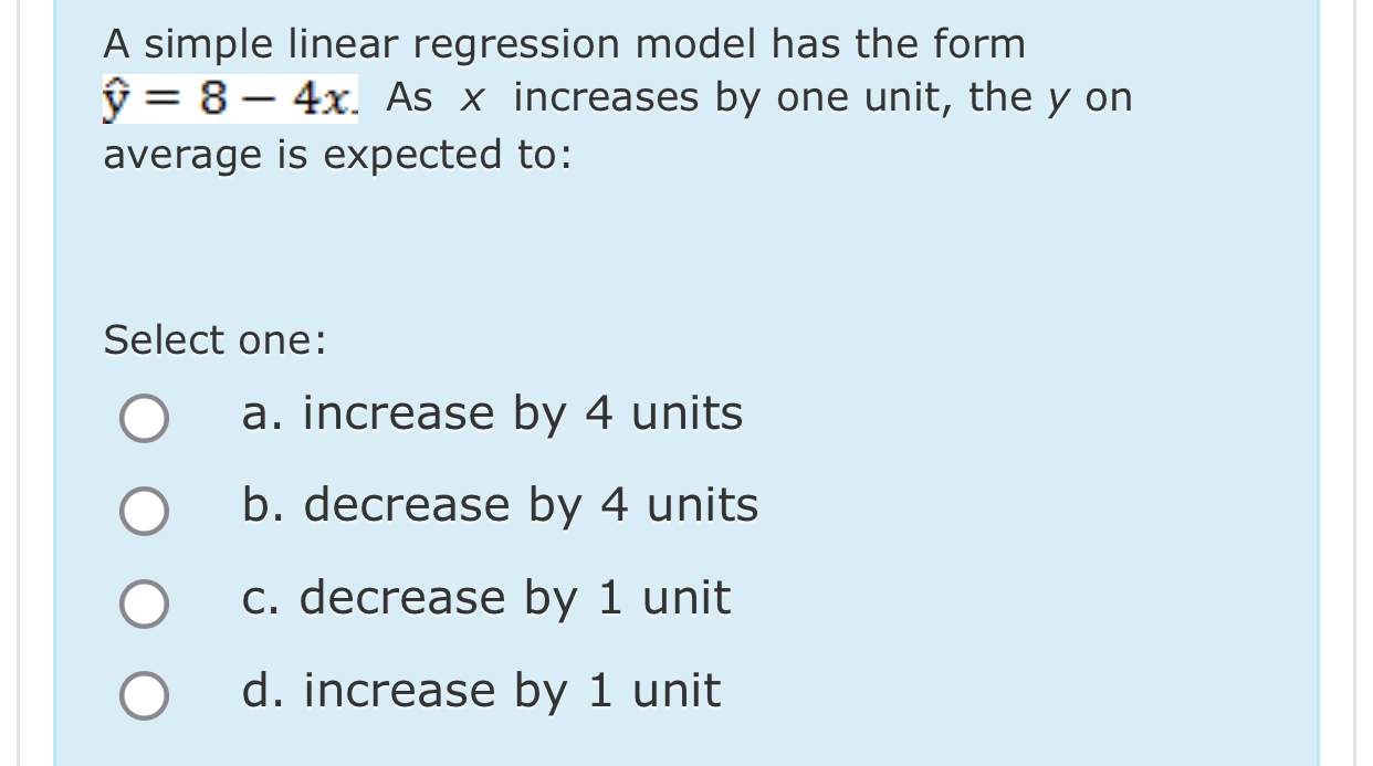 Solved A simple linear regression model has the form | Chegg.com