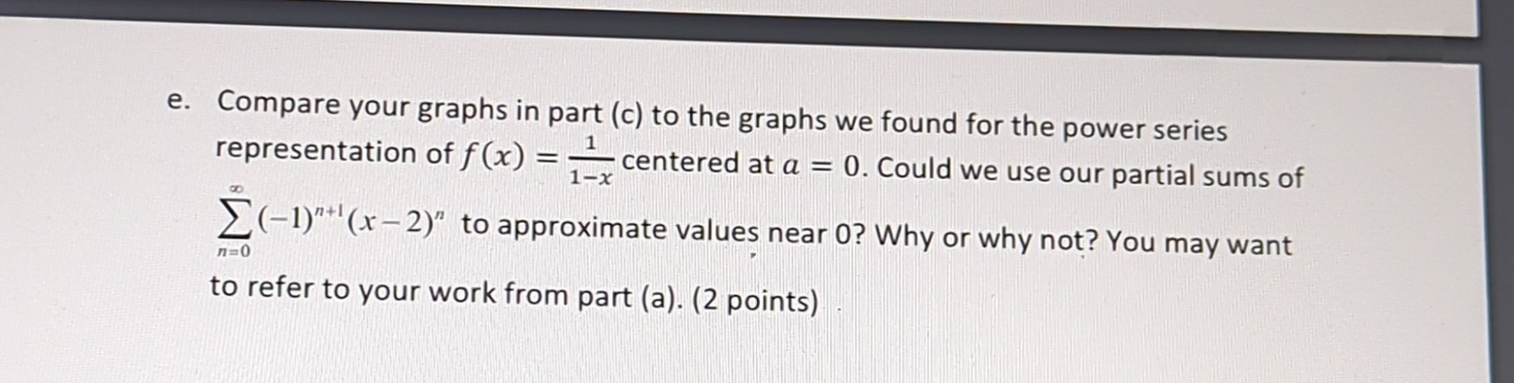 Solved e. ﻿Compare your graphs in part (c) ﻿to the graphs we | Chegg.com