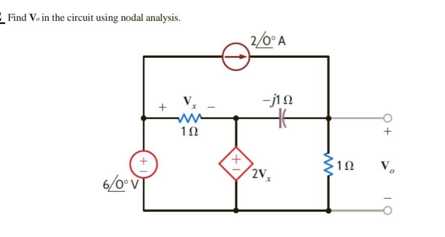 Solved Find Vo in the circuit using nodal analysis. | Chegg.com