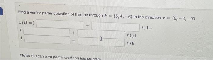 Solved Find a vector parametrization of the line through | Chegg.com