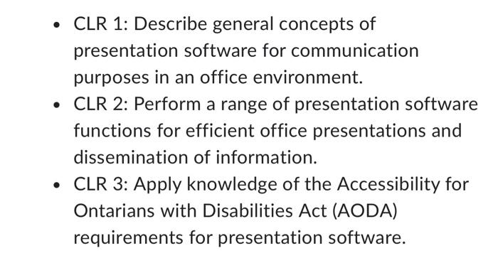 Solved PowerPoint Project Items Checklist Your presentation | Chegg.com
