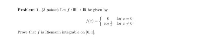 Solved Problem 1. (3 points) Let f:R→R be given by | Chegg.com