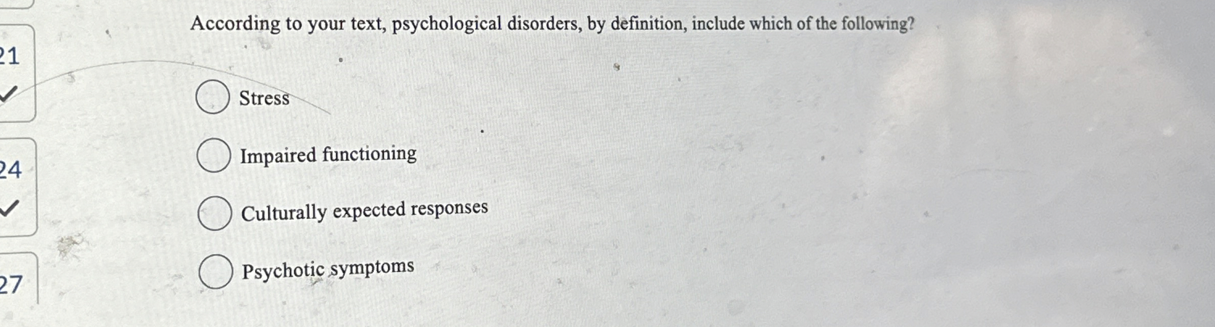 Solved According to your text, psychological disorders, by | Chegg.com