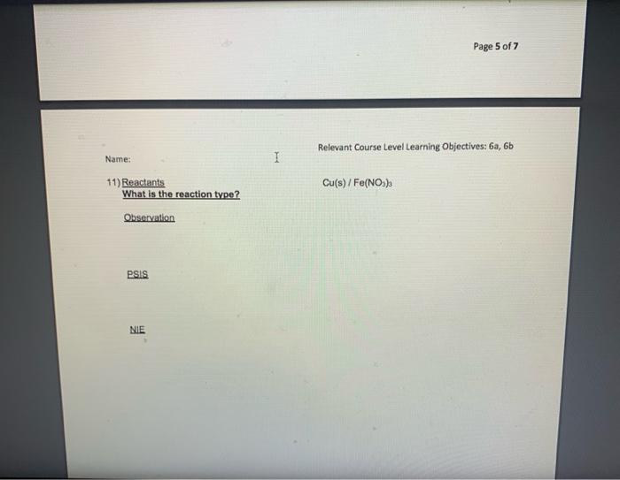 Solved B) identify the PSIS for each reactant, then C) use | Chegg.com