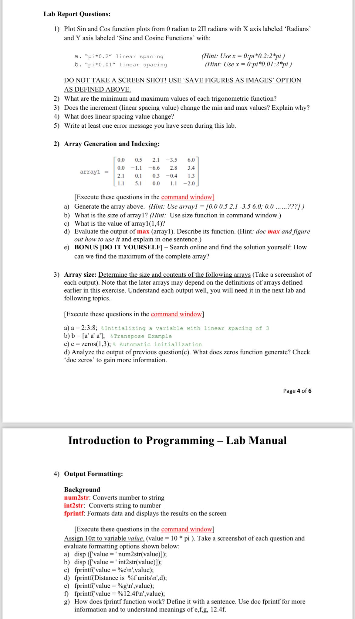 Solved Lab Report Questions:Plot Sin and Cos function plots | Chegg.com