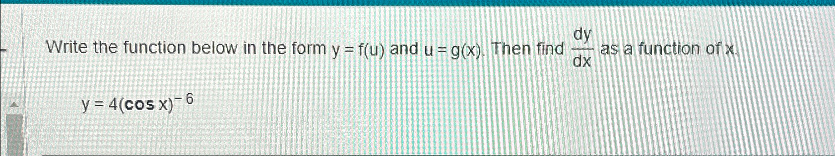 Solved Write the function below in the form y=f(u) ﻿and | Chegg.com