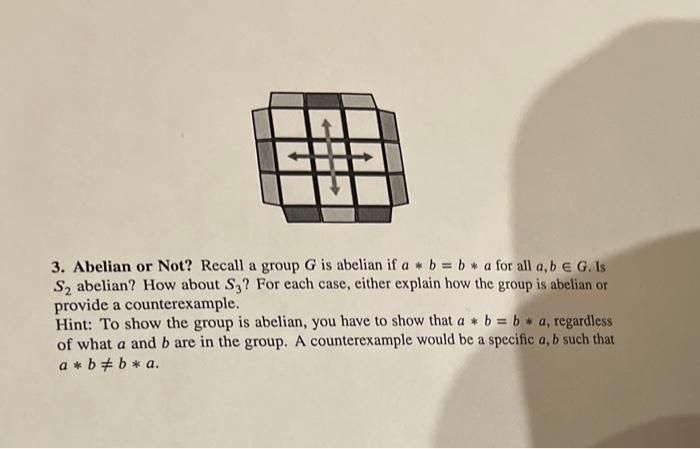 Solved 3. Abelian or Not? Recall a group G is abelian if | Chegg.com