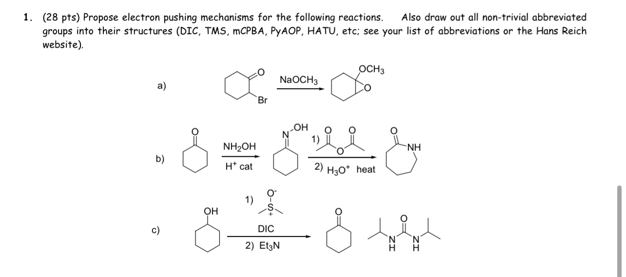 Solved Please answer a, ﻿b, ﻿and c Propose electron pushing | Chegg.com