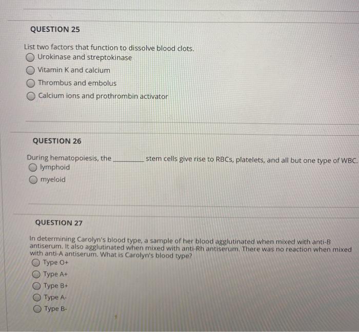 Solved QUESTION 28 What vein drains blood from the face and | Chegg.com