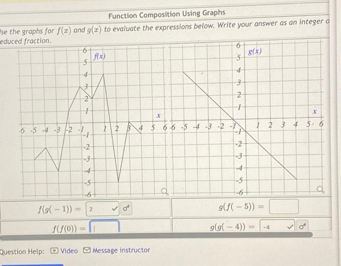 Solved Function Composition Using Graphs use the graphs for | Chegg.com