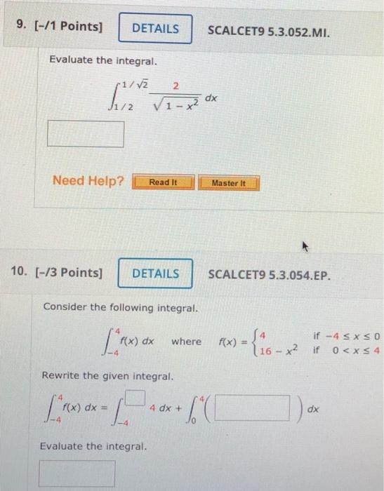 Solved 19. (-/3 Points] DETAILS SCALCET9 7.1.034.EP. | Chegg.com