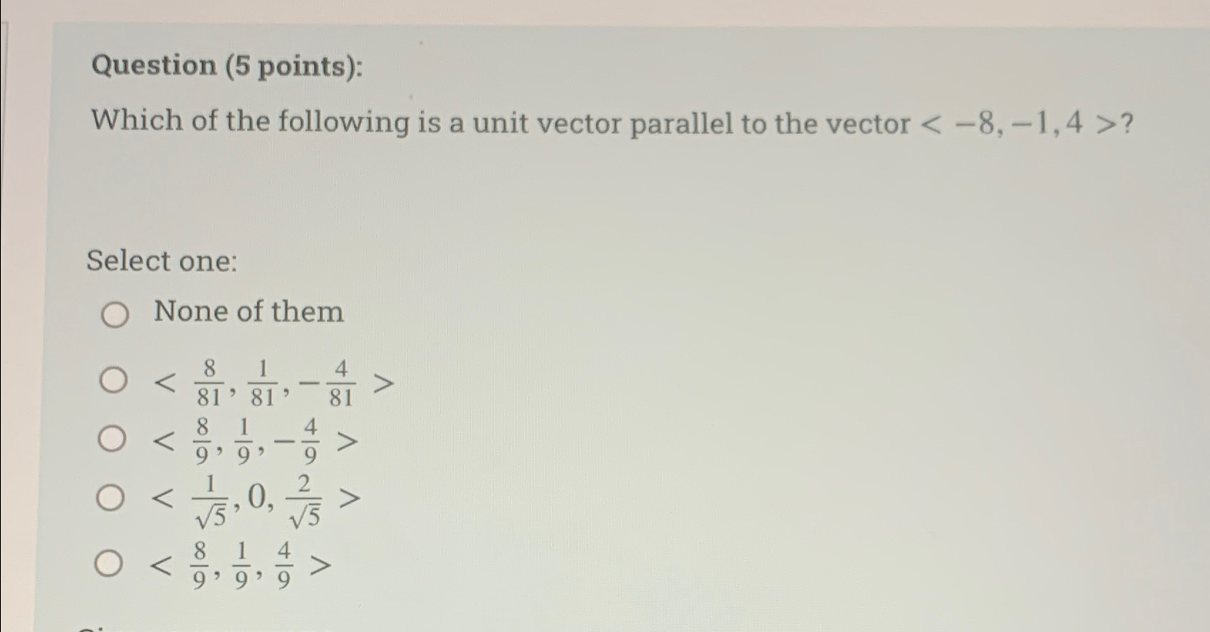 Solved Question (5 ﻿points):Which of the following is a unit | Chegg.com