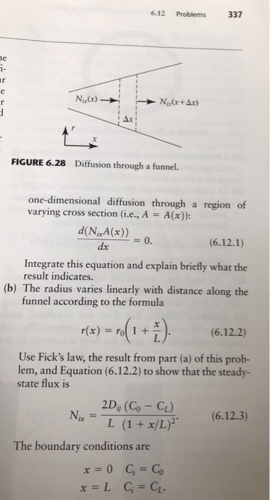 Solved 6.5 Consider steady one-dimensional diffusion through | Chegg.com