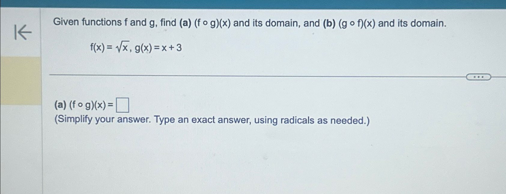 Solved Given functions f ﻿and g, ﻿find (a)(f@g)(x) ﻿and its | Chegg.com