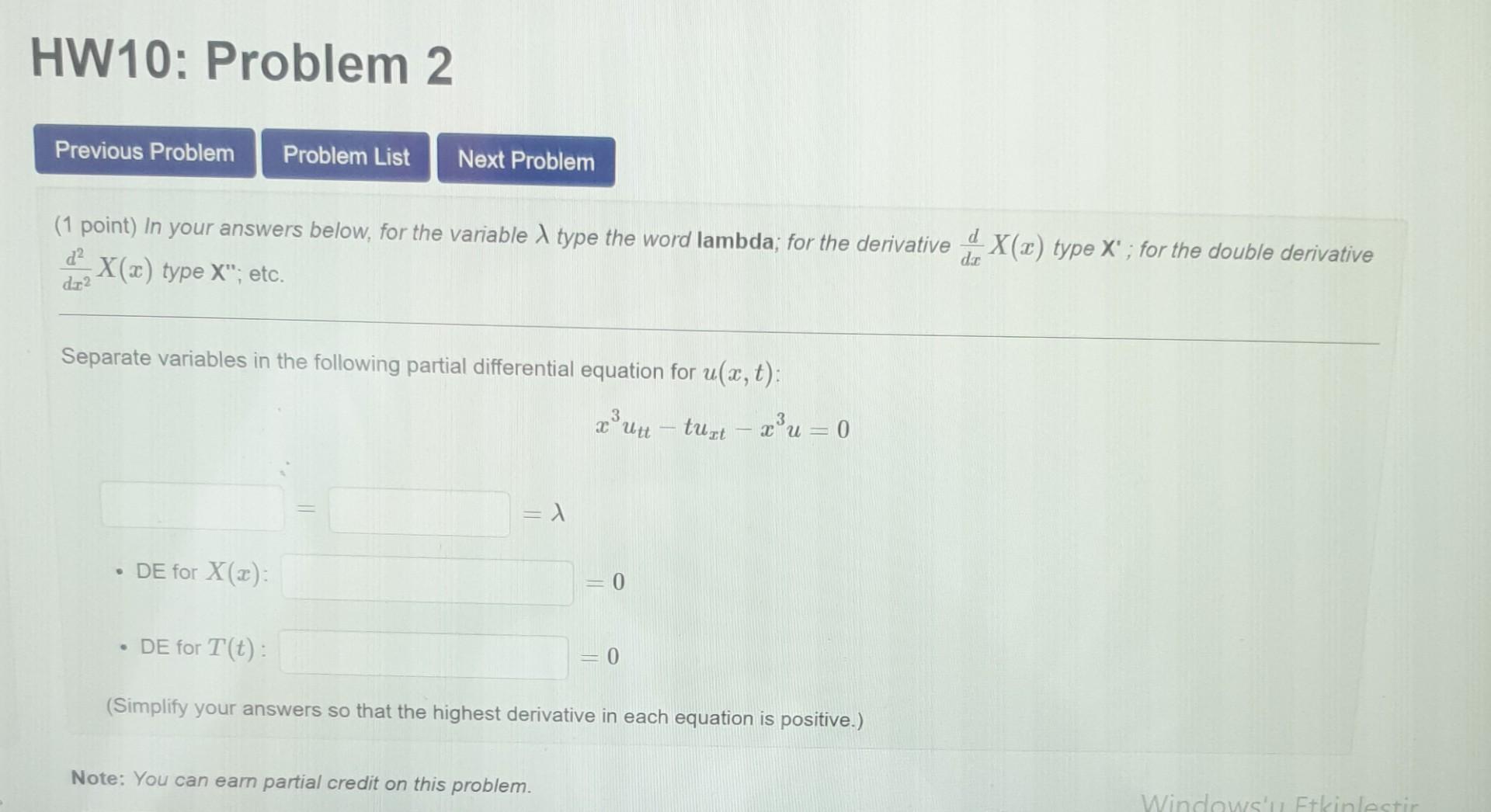 Solved HW10: Problem 2 Previous Problem Problem List Next | Chegg.com