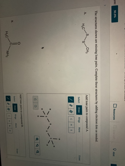 Solved bre: 90.9% Resources Le Give Up? Hint - > The | Chegg.com