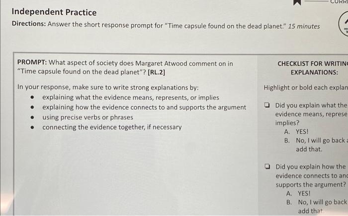 Independent Practice Directions: Answer the short | Chegg.com