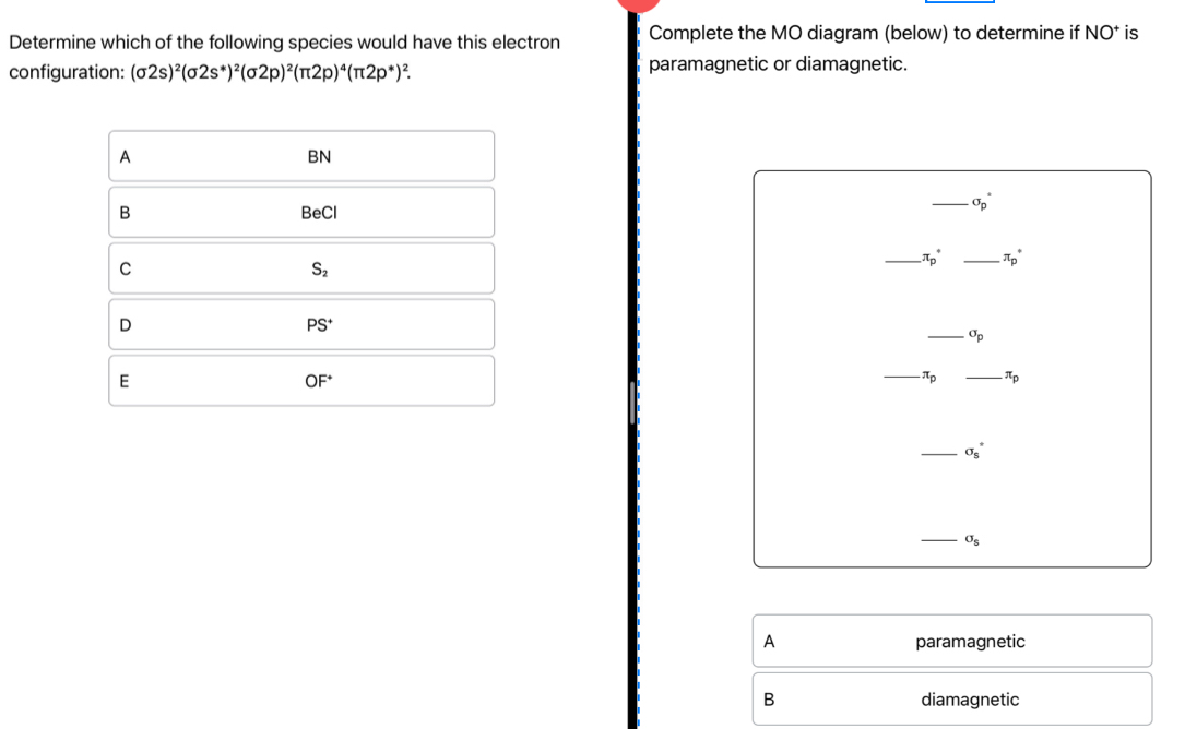 Solved Determine Which Of The Following Species Would Have
