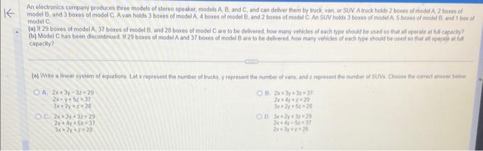 Solved model C (a) It 29 boxes of model A. 37 boxes of model | Chegg.com