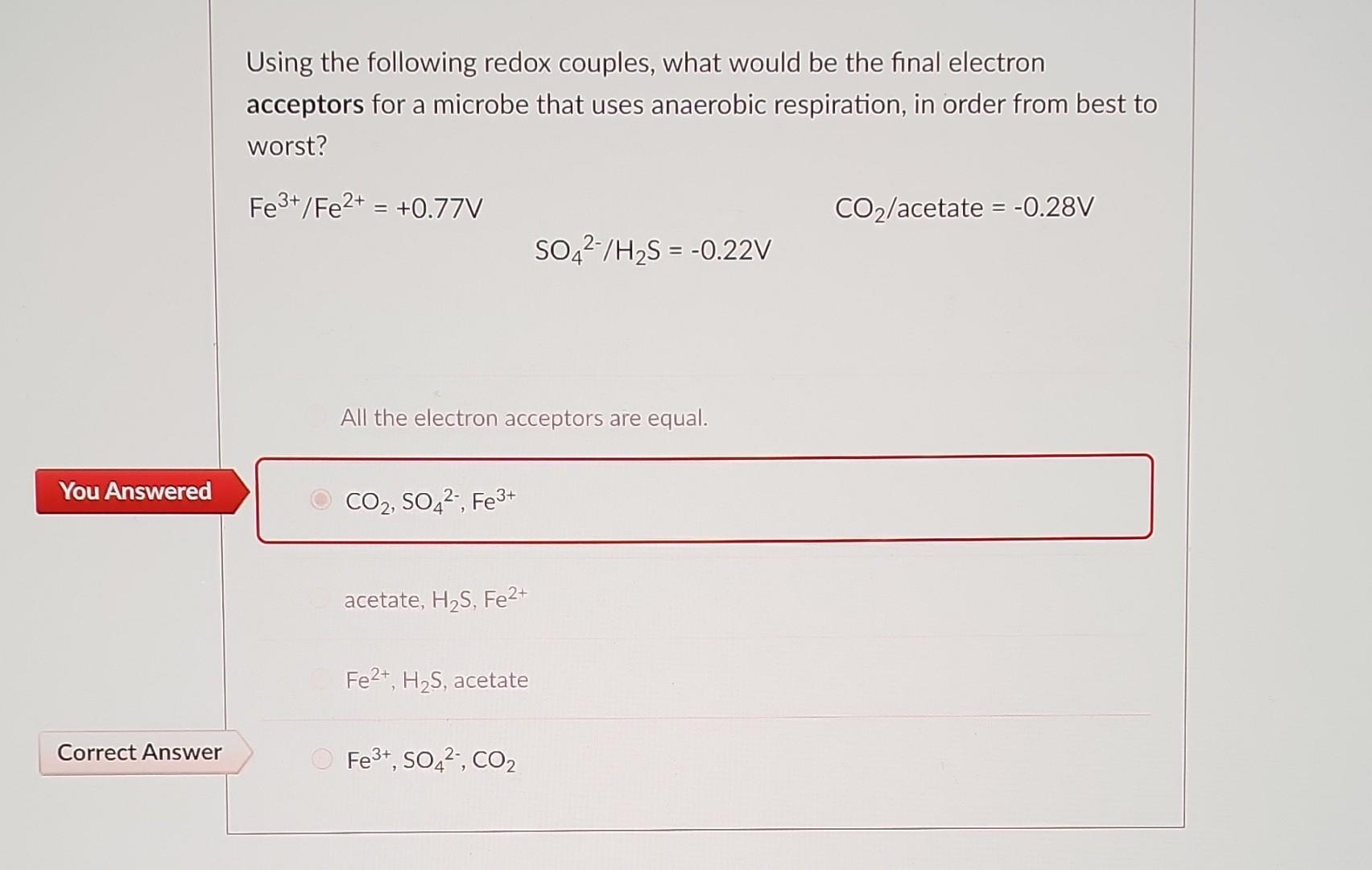 Solved Using the following redox couples, what would be the | Chegg.com