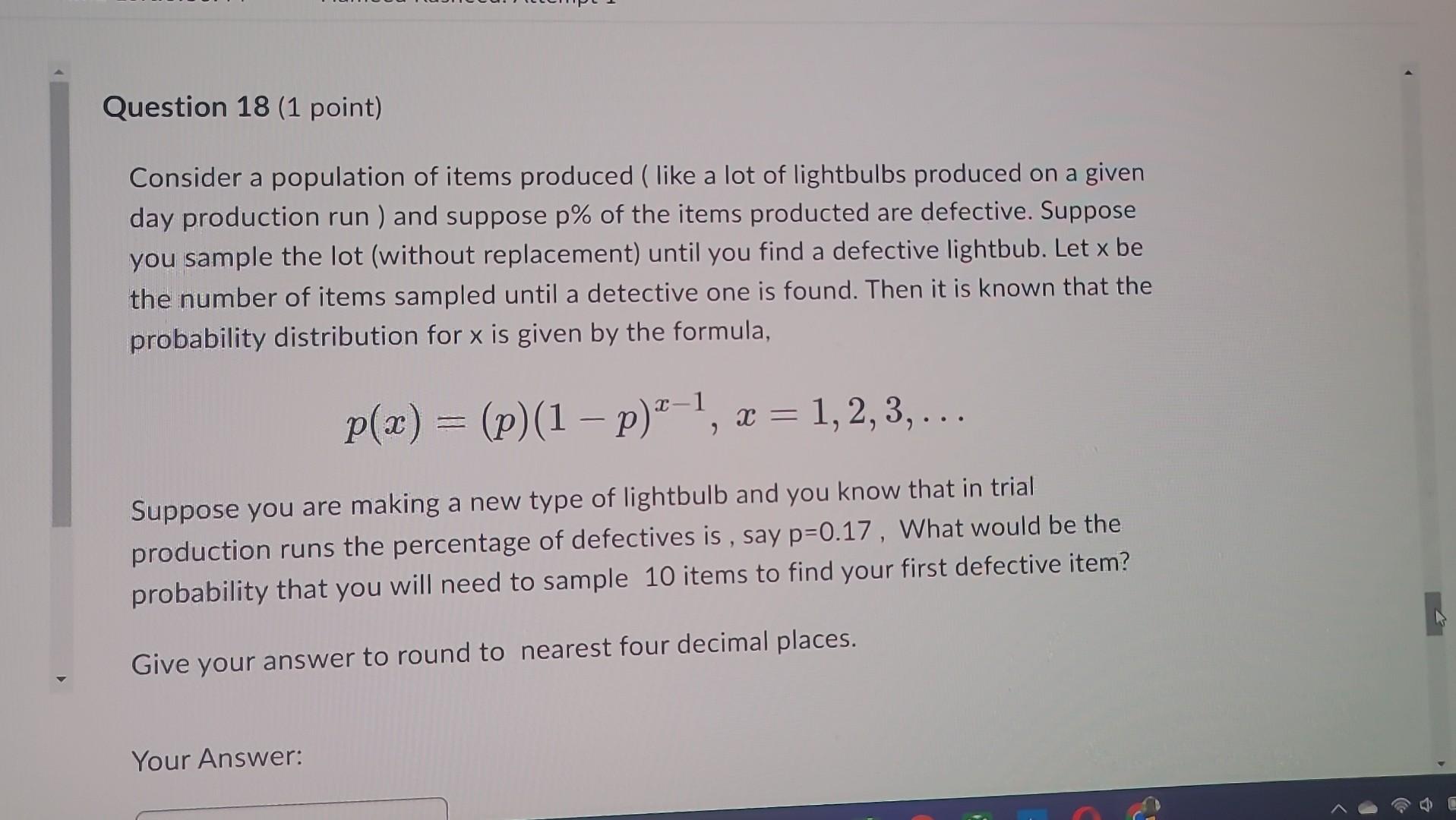 Solved Consider a population of items produced ( like a lot | Chegg.com