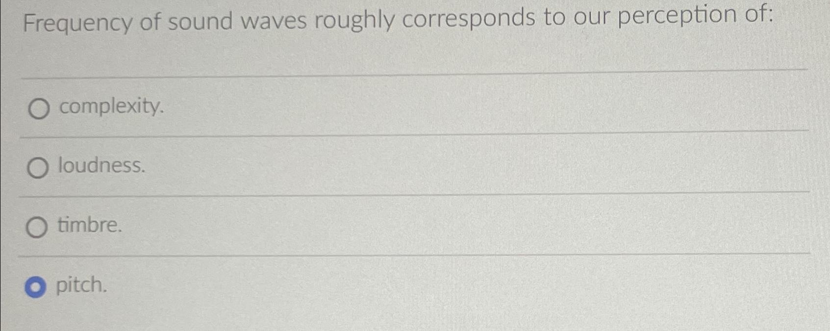 Solved Frequency of sound waves roughly corresponds to our | Chegg.com