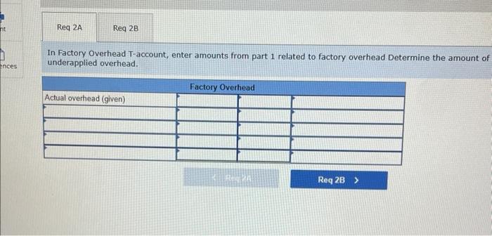 Solved In Factory Overhead T-account, enter amounts from | Chegg.com