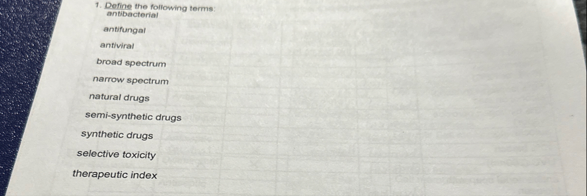 Solved Define the following terms: | Chegg.com