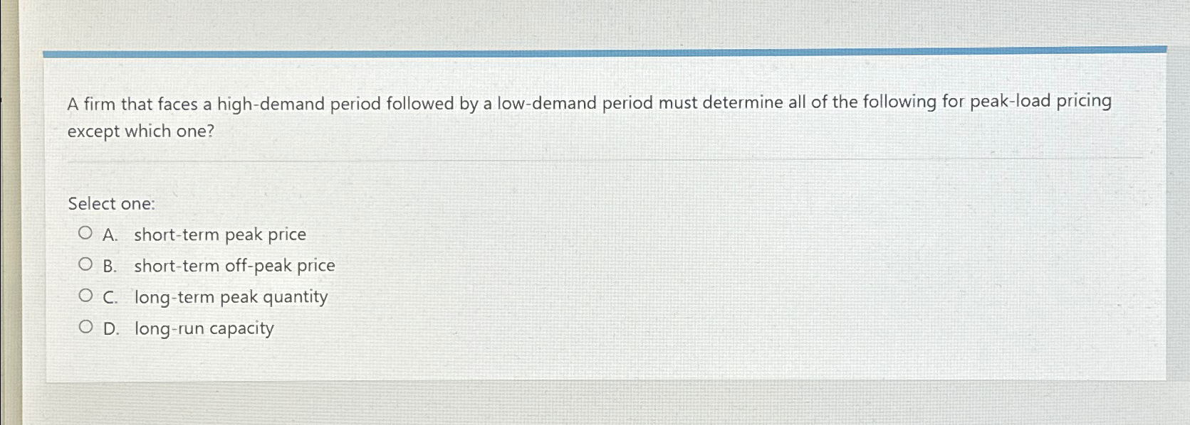 Solved A firm that faces a high-demand period followed by a | Chegg.com