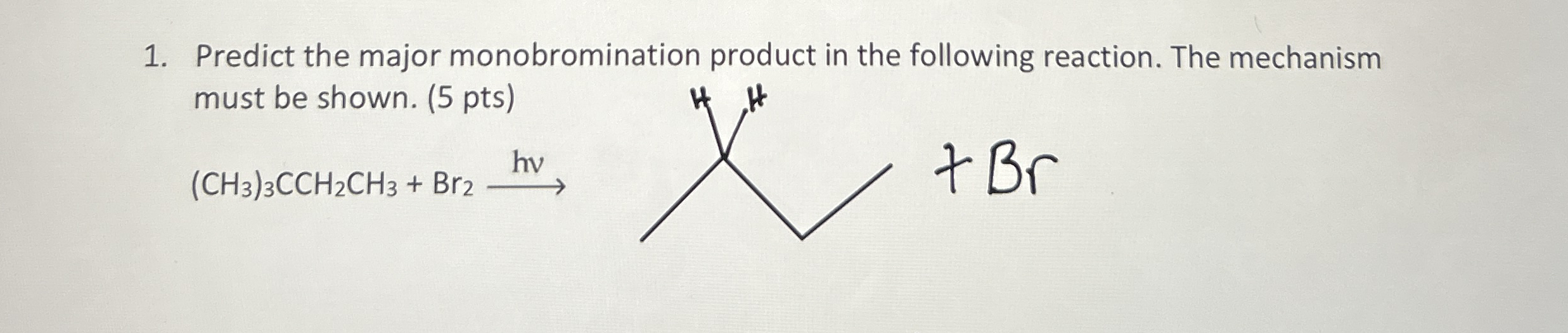 Solved Predict the major monobromination product in the | Chegg.com