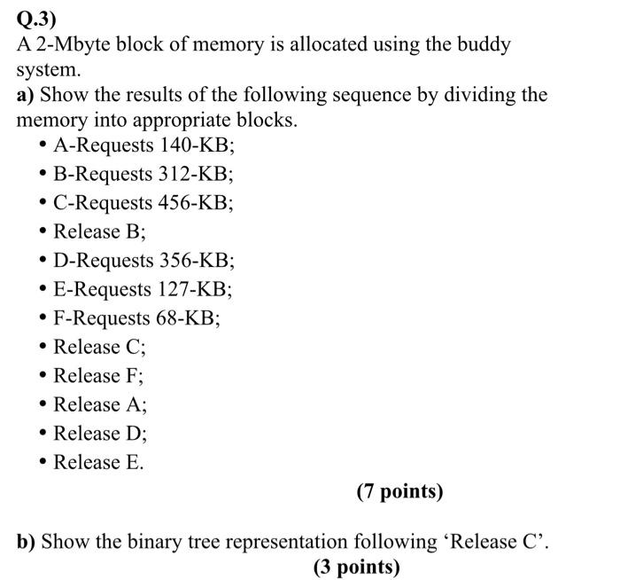 Solved Q.3) A 2-Mbyte block of memory is allocated using the | Chegg.com