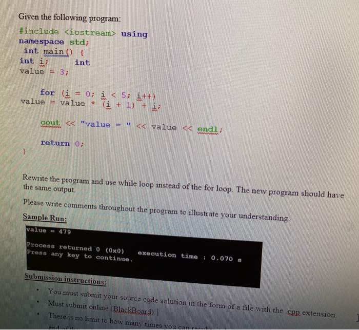 Solved Given the following program: #include using | Chegg.com