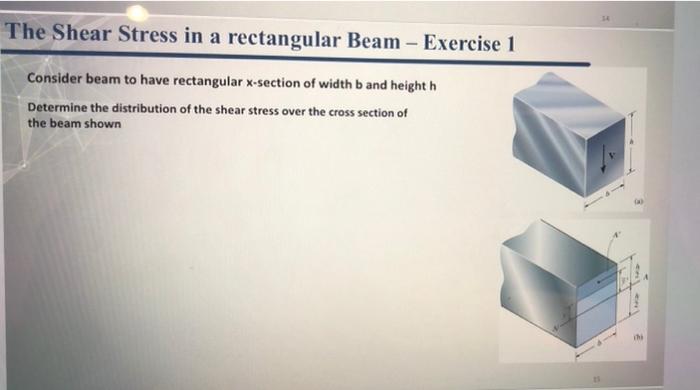 Solved The Shear Stress in a rectangular Beam - Exercise 1 | Chegg.com